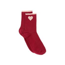 Etam Socken 'nadia' Damen Gr&ouml;&szlig;e 36/41 ros&eacute; / karminrot