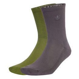 adidas originals Socks 'Two-toned Crew 2 Pairs' female Grey, Green size 40-42
