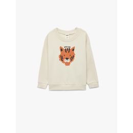 KOTON Sweatshirt Jungen Gr&ouml;&szlig;e 86/92 hellbeige / orange / schwarz