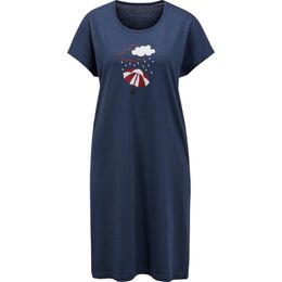 w&auml;schepur Damen Sleepshirts in Oversize-Form rot + dunkelblau Gr&ouml;&szlig;e 36/38