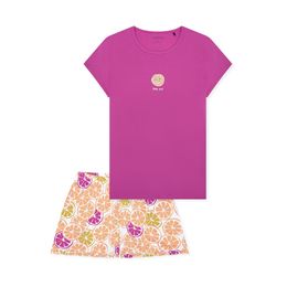Schiesser Shorty ' Nightwear ' M&auml;dchen Gr&ouml;&szlig;e 152 orange / pink / fuchsia / wei&szlig;