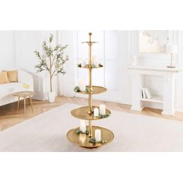 Riess Ambiente Design XXL Etagere ABSTRACT 150cm gold Metall mit f&uuml;nf Etagen handmade Riess-Ambiente rund Glamour Modern Orientalisch Vintage