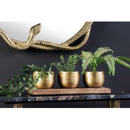 Riess Ambiente 3er Set Schalen ORIENT 45cm gold mit Tablett massives Mangoholz Dekoration handmade Riess-Ambiente rund Orientalisch Boheme