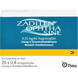 Zaditen ophtha sine 0,25 mg/ml Augentr.Einzeldos. 20 St