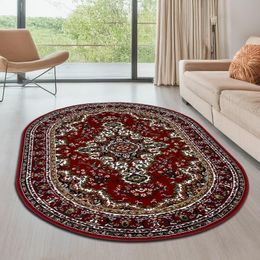 OTTO home Teppich &raquo;Oriental, Made in Belgium&laquo; oval 7 mm H&ouml;he Orient-Optik, mit Bord&uuml;re, Kurzflor, pflegeleicht, elegant rot Jute, Kunstfaser
