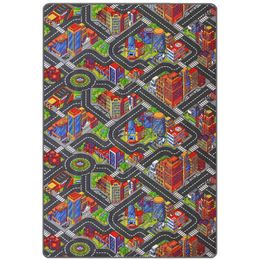 PRIMAflor-Ideen in Textil Kinderteppich &raquo;Spielteppich BIG CITY, Made in Belgium&laquo; rechteckig 5 mm H&ouml;he Stra&szlig;en-Teppich, Stra&szlig;enbreite ca. 9 cm, 
