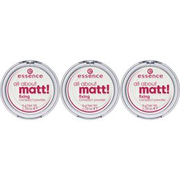 Essence Damen Puder &raquo;all about matt! fixing compact powder&laquo; mit hoher Deckkraft wei&szlig;