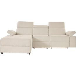 Home Affaire Ecksofa &raquo;Kilado, L-Form,&laquo; mit Relaxfunktion, verstellbarer Armlehne, Kopfteilverstellung beige Struktur fein (95% Polyester 5%Nylon)