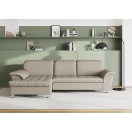 DOMO collection Ecksofa &raquo;Franzi Steppung im Sitzbereich B7T/H: 278/162/80 cm, L-Form&laquo; wahlweise mit Bettfunktion, Bettkasten und Kopfteilverstellung 