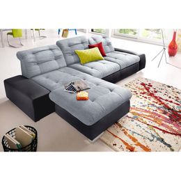 Sit & More sit&more Ecksofa &raquo;Palomino L-Form&laquo; wahlweise XL oder XXL und mit Bettfunktion grau Kunstleder SOFTLUX /Struktur (100% Polyester);Kunstleder SOFTLUX /
