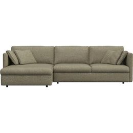 FLEXLUX Ecksofa &raquo;Lovane&laquo; Weich & anschmiegsam, gro&szlig;e Sitztiefe auf Kaltschaum, Dekokissen inkl. gr&uuml;n 62% Polyester/14% Cotton/7% Linen