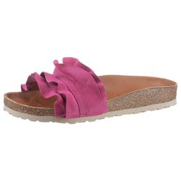VERBENAS Damen VERBENAS Pantolette &raquo;Rocio Roda&laquo; Sommerschuh, Flat mit geschwungenen Laschenstoff pink 35