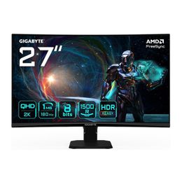 Gigabyte Curved-Gaming-LED-Monitor &raquo;GS27QCA&laquo; 68,5 cm/27 &prime;&prime; 2560 x 1440 px Quad HD 1 Reaktionszeit 180 Hz neigbar, Eyesafe 2.0, HDR-Ready-, AMD FreeSync schwarz