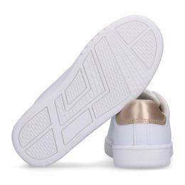 Tommy Hilfiger M&auml;dchen Sneaker Schn&uuml;rschuh, Halbschuh mit Metallic Einsatz wei&szlig; 35