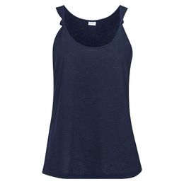 Lascana Damen Lascana Tanktop mit Knotdetail am Tr&auml;ger blau 32/34