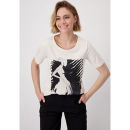 monari Damen Rundhalsshirt &raquo;Shirt Lackdruck&laquo; mit Frontprint beige 38