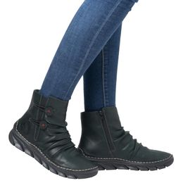 Rieker Damen Stiefelette , Winterboots, Keilsohle, Innenrei&szlig;verschluss und slouchy Schaft gr&uuml;n 38