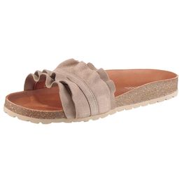 VERBENAS Damen VERBENAS Pantolette &raquo;Rocio Roda&laquo; Sommerschuh, Flat mit geschwungenen Laschenstoff grau 35
