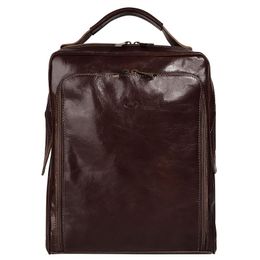 Pike Pik&eacute; Damen Cityrucksack echt Leder, Made in Italy braun B/H/T: 27cm x 36cm x 7cm, onesize