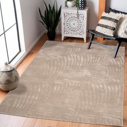 Carpet City Teppich &raquo;Frise&eacute;-Teppich FANCY 648&laquo; rechteckig 12 mm H&ouml;he L&auml;ufer, Kurzflor, 3D-Optik, Kreisf&ouml;rmiges Muster, Wohnzimmer beige Polypropylen