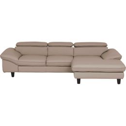 Home Affaire Ecksofa &raquo;Pilot L-Form&laquo; mit Kopfteilverstellung, wahlweise mit Bettfunktion & Bettkasten beige 100% Polyester, Feinstruktur 75000 