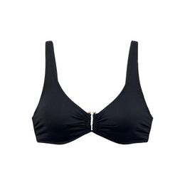 Lascana Damen Lascana B&uuml;gel-Bikini-Top &raquo;Italy&laquo; mit goldfarbigen Accessoire schwarz 40, Cup C