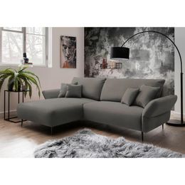 Home Affaire Ecksofa &raquo;Amarena L-Form&laquo; inklusive Armlehnenverstellfunktion, 4x Zierkissen gratis grau 100% Polyester