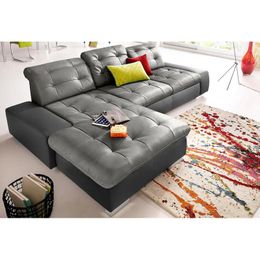 Sit & More sit&more Ecksofa &raquo;Palomino L-Form&laquo; wahlweise XL oder XXL und mit Bettfunktion schwarz Kunstleder SOFTLUX /Struktur (100% Polyester);Kunstleder SOFTLUX