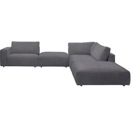 Musterring Ecksofa &raquo;LUCIA L-Form&laquo; in vielen Qualit&auml;ten und 4 verschieden N&auml;hten grau Flachgewebe FLORIS (100% Polyester);Flachgewebe VALMONT (60% Baumwolle/ 40% 