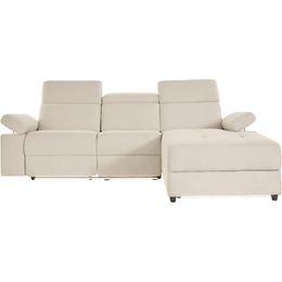 Home Affaire Ecksofa &raquo;Kilado, L-Form,&laquo; mit Relaxfunktion, verstellbarer Armlehne, Kopfteilverstellung beige Struktur fein (95% Polyester 5%Nylon)