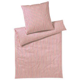 Elegante Bettw&auml;sche &raquo;Double&laquo; 2 Stk. angenehmes Hautgef&uuml;hl rot Mako-Satin, Obermaterial: 100% Baumwolle
