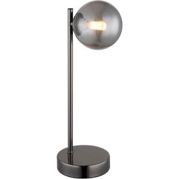 OTTO home Tischleuchte &raquo;Aivven, Metall schwarz-chromfarben, rauchfarbenes Glas&laquo; G9 1 Stk. Wippschalter am Kabel, 150 cm Kabell&auml;nge, 1x LED exkl., &Oslash; 