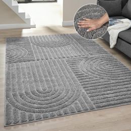 OTTO home Teppich &raquo;Jonne, Boho-Design, Scandi, Designteppich&laquo; rechteckig 20 mm H&ouml;he Hoch-Tief, 3D Optik, skandinavischer Stil, Wohnzimmer, 