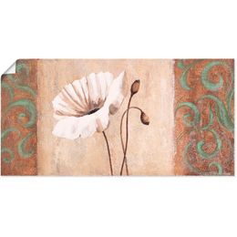 Artland Wandbild &raquo;Mohnblumen mit Ornamenten&laquo; Blumen 1 Stk. tlg. als Leinwandbild, Poster in verschied. Gr&ouml;&szlig;en beige
