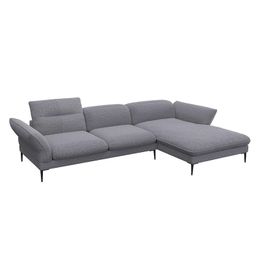 FLEXLUX Ecksofa &raquo;Salino, Funktionssofa mit Recamiere, Relaxsofa, Ecksofa&laquo; Sofa mit Arm- und Kopfteil-Verstellungen, Kaltschaum & Stahl-Wellen grau 100