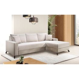 exxpo - sofa fashion Ecksofa &raquo;Quattro schlicht & zeitlos, bequem, L-Form, B/T: 247/162 cm&laquo; wahlw. Bettfunktion, Bettkasten. Korpus Microfaser, Sitz 