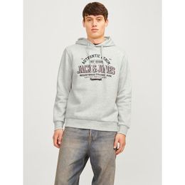 Jack & Jones Jack & Jones Herren Kapuzensweatshirt &raquo;JJELOGO SWEAT HOOD 2 COL 24/25 NOOS&laquo;, mit Logo Print grau S