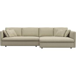 FLEXLUX Ecksofa &raquo;Lovane&laquo; Weich & anschmiegsam, gro&szlig;e Sitztiefe auf Kaltschaum, Dekokissen inkl. beige 100% Polyester