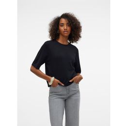 V&eacute;ro Moda Vero Moda Damen Kurzarmpullover &raquo;VMSILJE 2/4 O-NCK OVERSIZE PULL GA NOOS&laquo; Viskosemischung, oversize schwarz XS