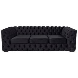 Home Affaire Chesterfield-Sofa &raquo;Kalina&laquo; klassische Chesterfield-Knopfheftung, sehr hochwertige Verarbeitung schwarz