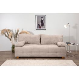 Collection AB Schlafsofa &raquo;Bella, B: 196 cm, Liegefl. 145x196 cm&laquo; mit Bettfunktion, Bettkasten & 2 Armlehnenkissen, Federkern grau 100%Polyester