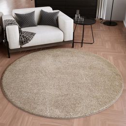 Wecon Home Teppich &raquo;Wogh&laquo; rund 25 mm H&ouml;he Kurzflor, maschinell gewebt, robust, Wohn- & Schlafzimmer, einfarbig Polyester