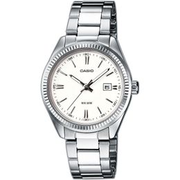 Casio Timeless Collection Damen CASIO TIMELESS COLLECTION Quarzuhr Armbanduhr, Damenuhr, analog, Datum, Edelstahlarmband silber