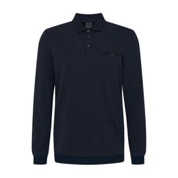 Bugatti Herren Bugatti Langarm-Poloshirt mit feiner Strukturoptik blau 4XL