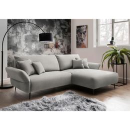 Home Affaire Ecksofa &raquo;Amarena L-Form&laquo; inklusive Armlehnenverstellfunktion, 4x Zierkissen gratis grau 100% Polyester