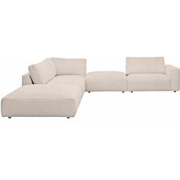 Musterring Ecksofa &raquo;LUCIA L-Form&laquo; in vielen Qualit&auml;ten und 4 verschieden N&auml;hten beige Flachgewebe FLORIS (100% Polyester);Flachgewebe VALMONT (60% Baumwolle/ 40%
