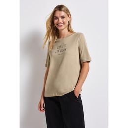 Street One Damen Street One T-Shirt mit Schriftzug beige 42