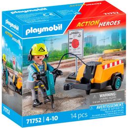 Playmobil Konstruktions-Spielset &raquo;Bauarbeiter mit Mei&szlig;el (71752), Action Heroes&laquo; bunt Konstruktions-Spielset