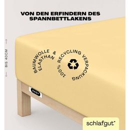 Schlafgut Spannbettlaken &raquo;EASY Jersey Elasthan Boxspring&laquo; MADE IN GREEN by OEKO-TEX gelb Jersey, Obermaterial: 95% Baumwolle, 5% Elasthan
