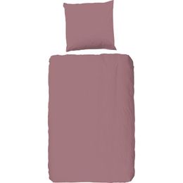 HIP Bettw&auml;sche &raquo; Uni&laquo; 2 Stk. 100% Baumwolle, Mako-Satin, 135x200, Unifarben Wei&szlig;, Rei&szlig;verschluss rosa Satin, Obermaterial: 100% Baumwolle